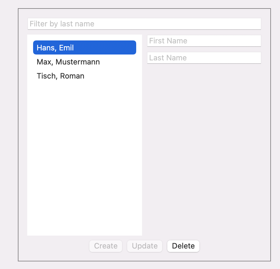 Swiftui 7guis编程基准之 05 Crud 增删改查 掌握分离域和表示逻辑,管理变异,构建非平凡的布局。(教程含源码) - 小专栏